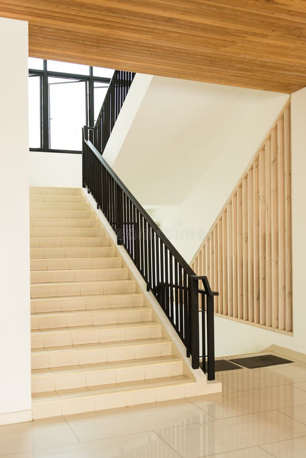 Stairs in Modern Villa Interior Stock Image - Image of indoors, modern ...