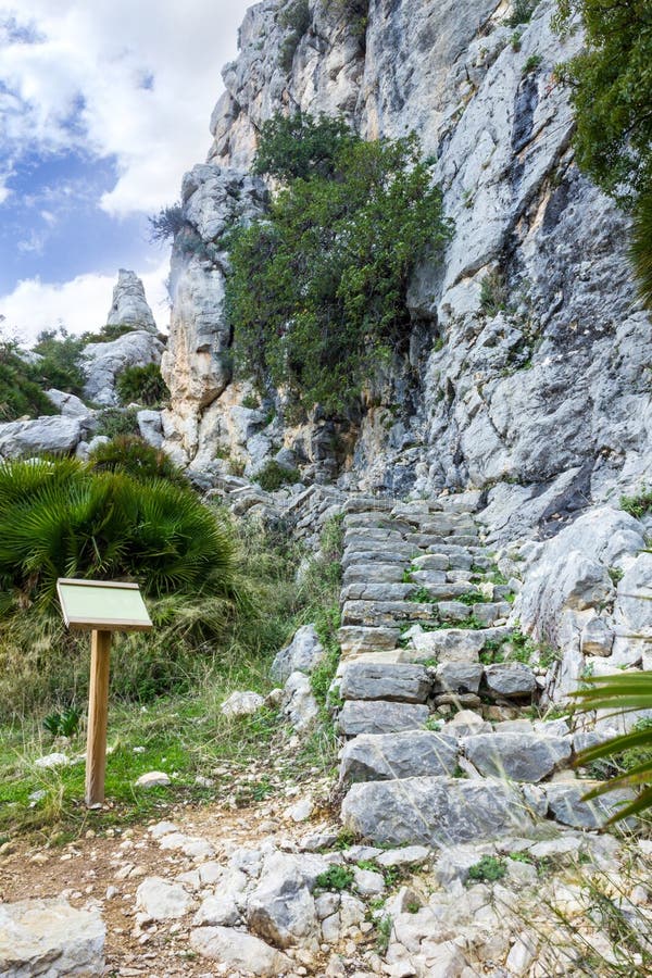 Stairs on a Mountain Path in El Chorro, Spain Stock Image - Image of ...