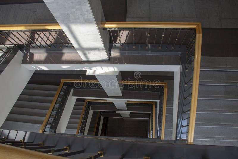Stairs in Multi-storey Building Stock Image - Image of design, home ...