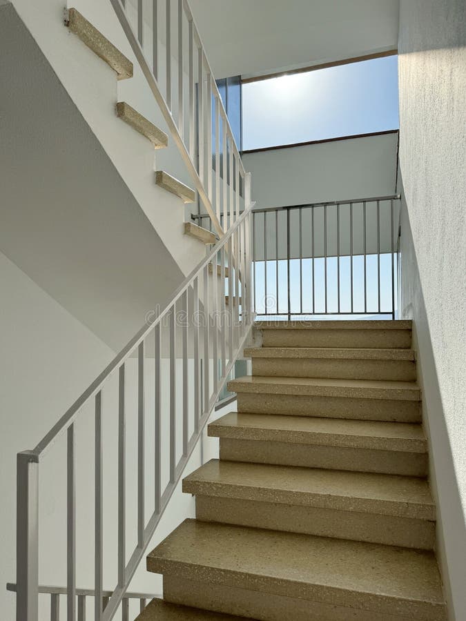 Stairs in a Multi-story Building Stock Photo - Image of home, white ...