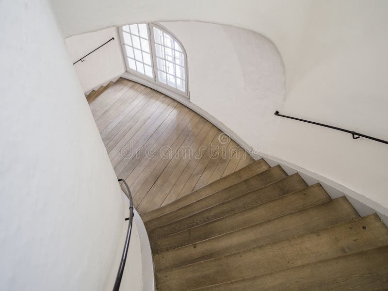 Stairs in old round tower stock photo. Image of light - 48257862