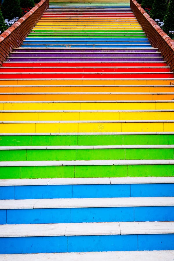 Stairs Painted with Gay Pride Flag Rainbow Colors Stock Photo - Image ...