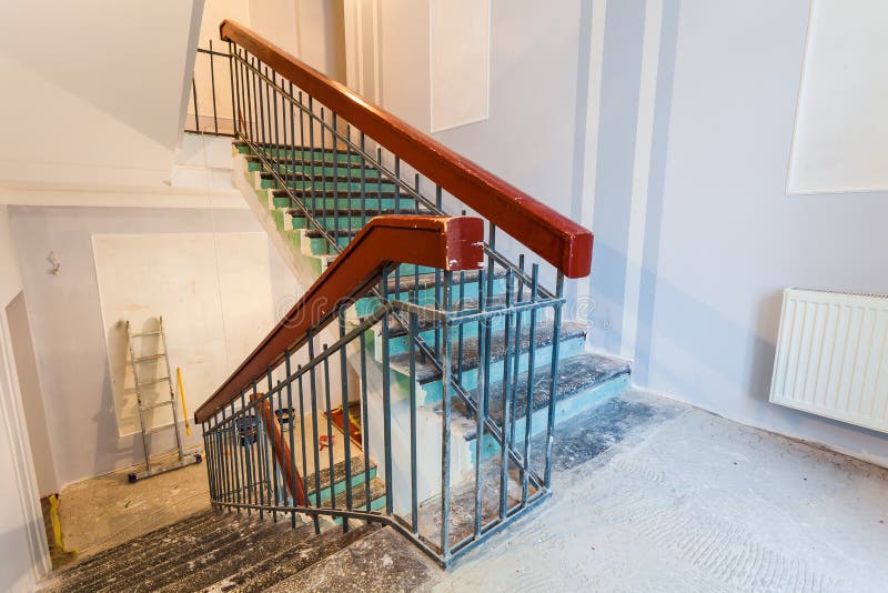 Stairs is the Part of Interior of Apartment during on the Renovation ...