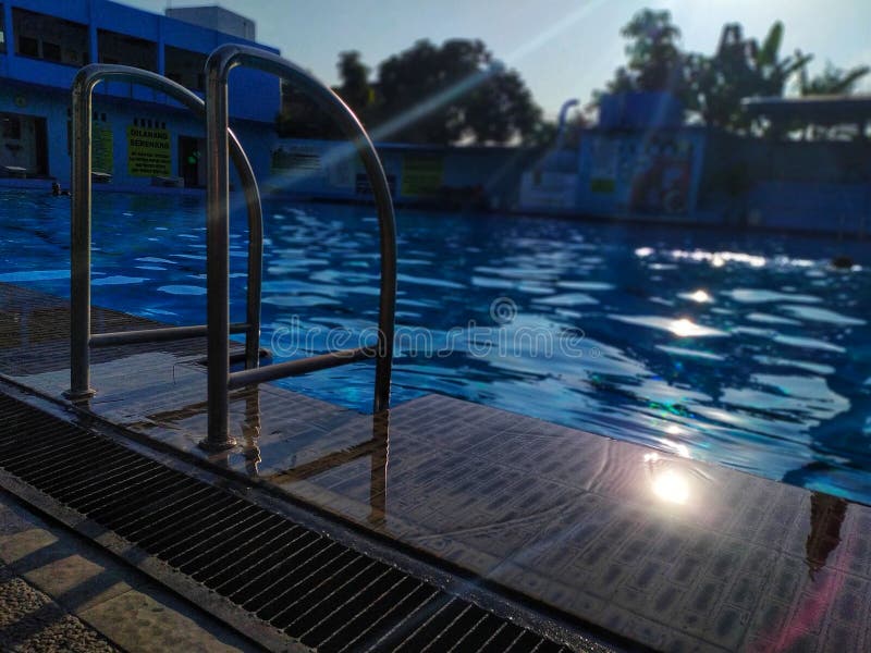 Stairs in the Pool with Sun Exposure Stock Photo - Image of calming ...