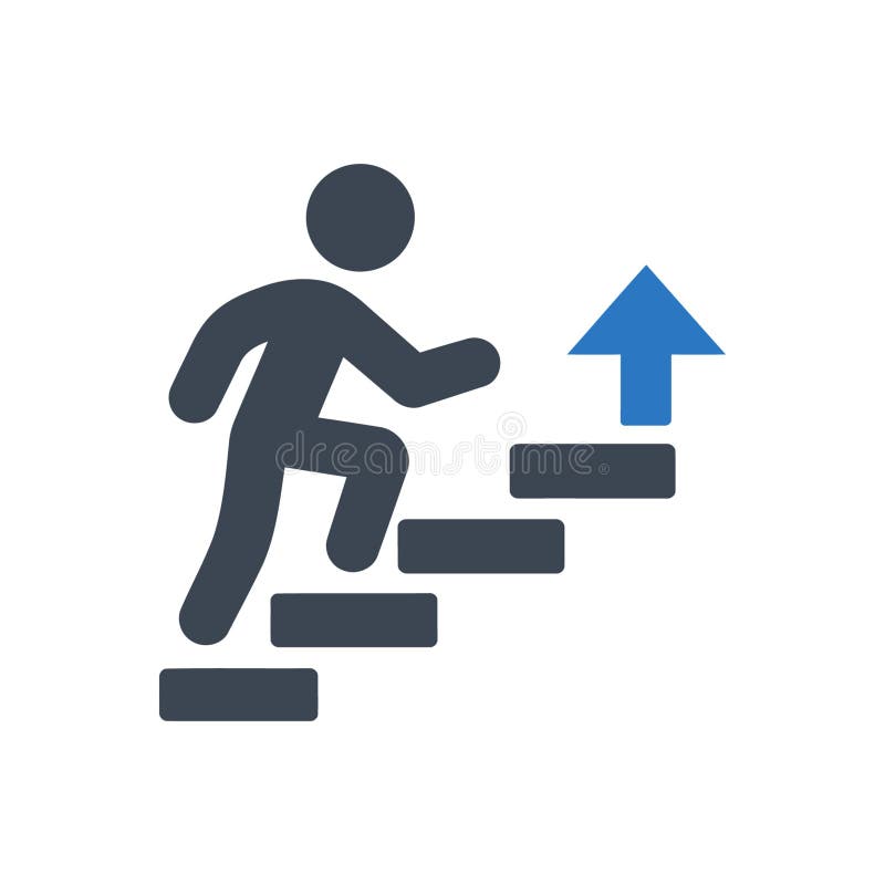 Stairs Progress Arrow Icon stock vector. Illustration of sign - 361696507