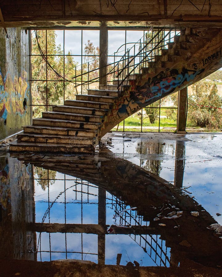 Stairs and reflection stock photo. Image of stairs, wall - 253925650