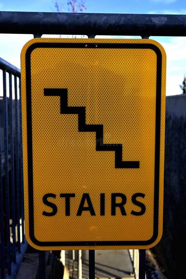 Stairs Sign Mind Your Step Be Carefull Stock Photo - Image of sign ...