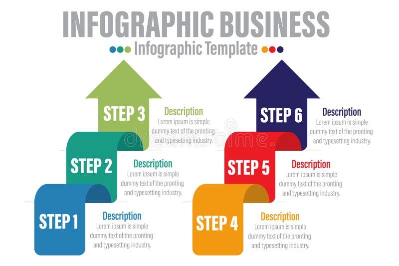 6 Stairs or Six Option of Steps, Infographic Element Template, Layout ...