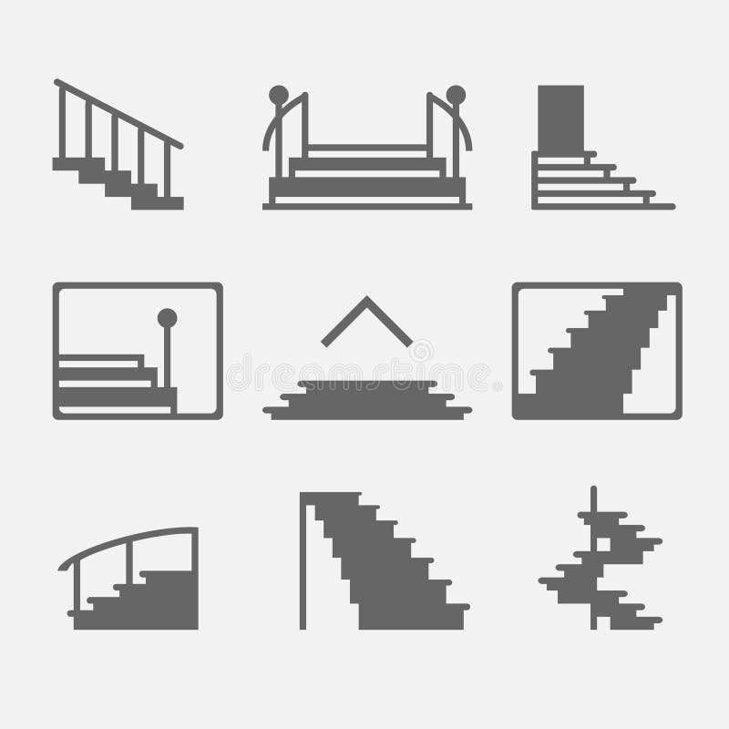 Stairs or stairway icons stock vector. Illustration of staircase - 58653293