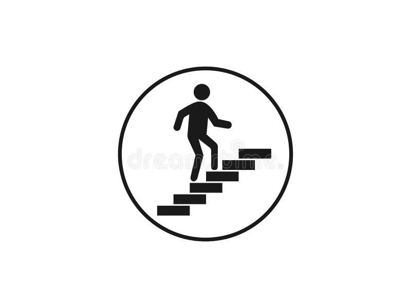 Stairs, Stairwell, Walks Up Icon. Vector Illustration, Flat Design ...