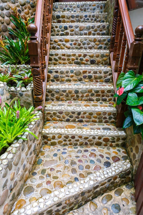 Stairs Stone Path in Garden Stock Image - Image of green, landscape ...