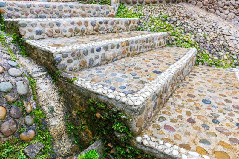 Stairs Stone Path in Garden Stock Photo - Image of staircase, tree ...