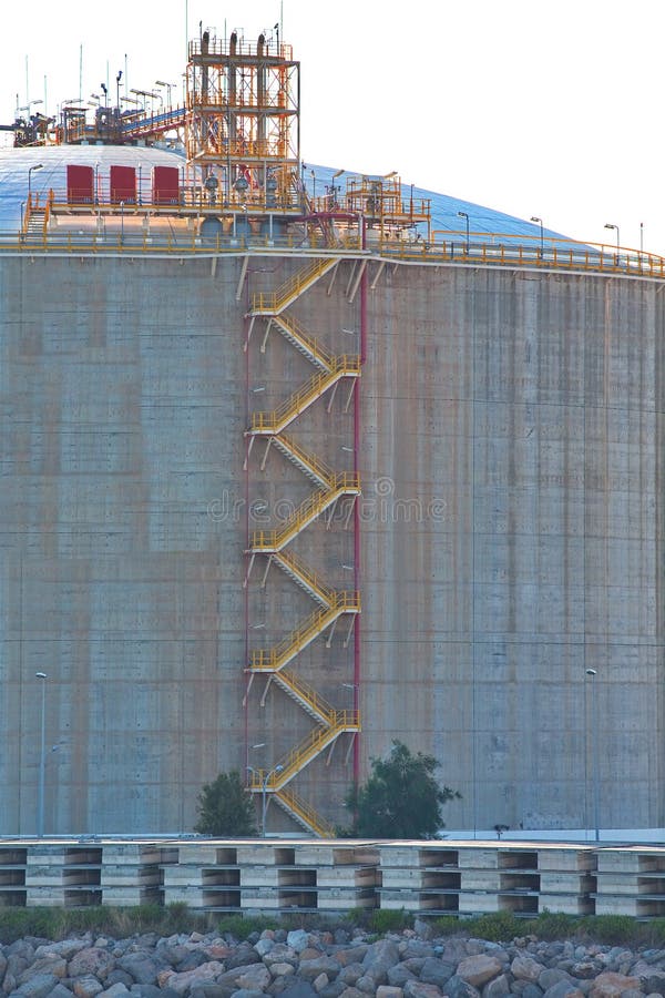 Storage tank stairs stock image. Image of steel, railing - 6703817