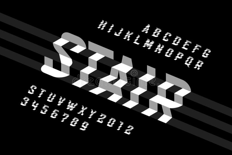 Stairs style font design stock vector. Illustration of minimalism ...