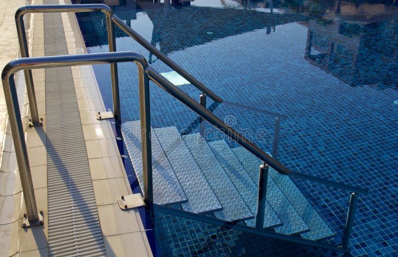 Stairs in Swimming Pool in a Resort Stock Image - Image of urban, steps ...