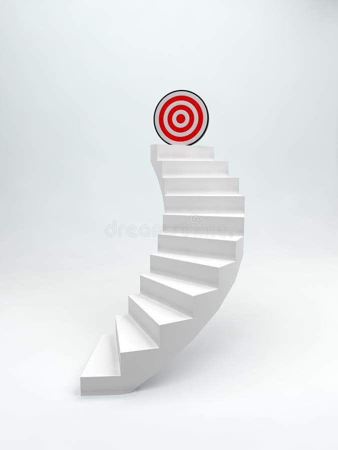 Stairs with Red Target Icon Isolated on White Stock Vector ...