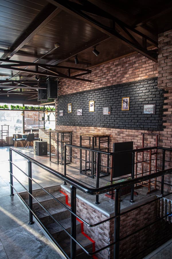 Stairs To the Basement in the City Cafe Stock Photo - Image of steps ...