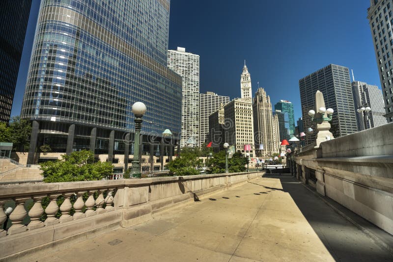 Stairs To the Chicago Riverwalk Stock Image - Image of downtown ...