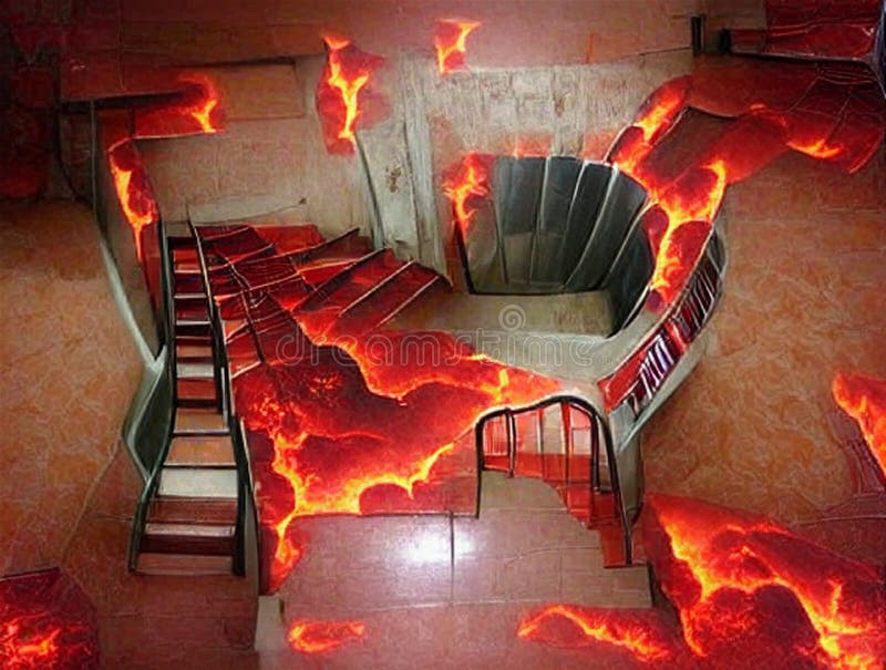 Stairs to hell.. stock image. Image of road, hell, stairs - 249593311