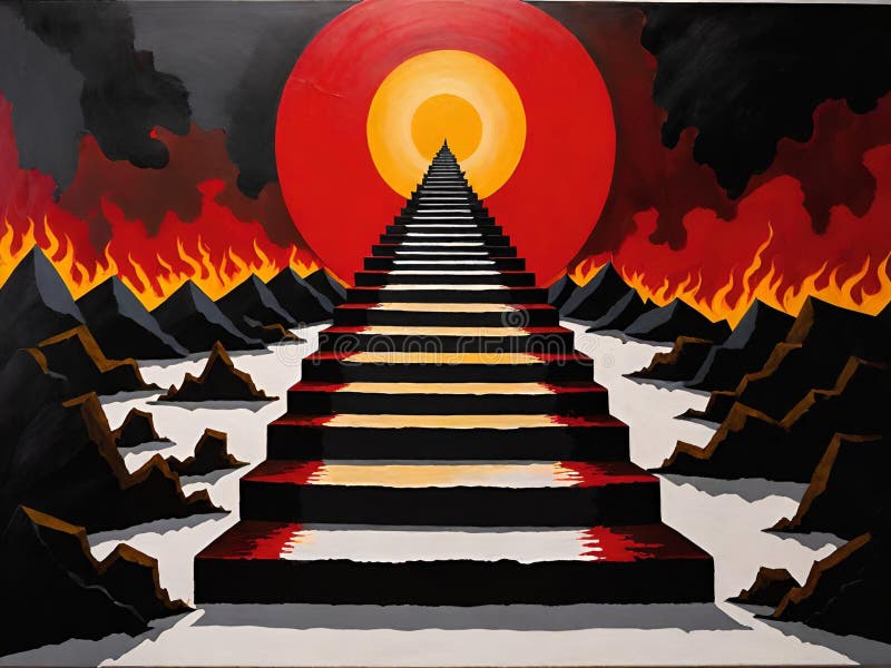 Stairs to the hell stock illustration. Illustration of modern - 333562111