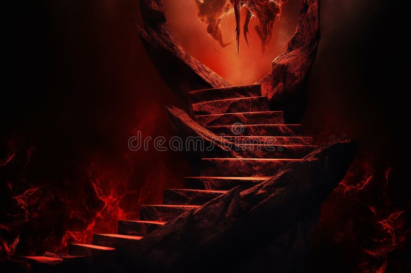 Stairs To Hell Visualization. Generative AI Stock Illustration ...