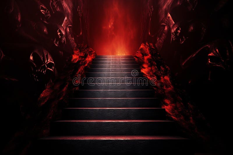 Stairs To Hell Visualization. Generative AI Stock Illustration - Illustration of rock, horror ...