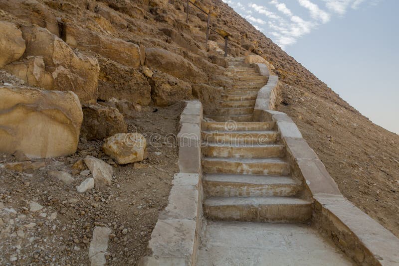 Stairs To the Red Pyramid in Dahshur, Egy Stock Photo - Image of ...