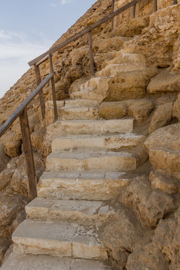 Stairs To the Red Pyramid in Dahshur, Egy Stock Image - Image of famous ...