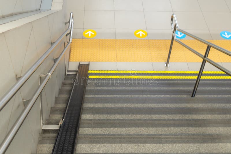 Stairs at Train Station with Bicycle Rail Stock Image - Image of asia ...