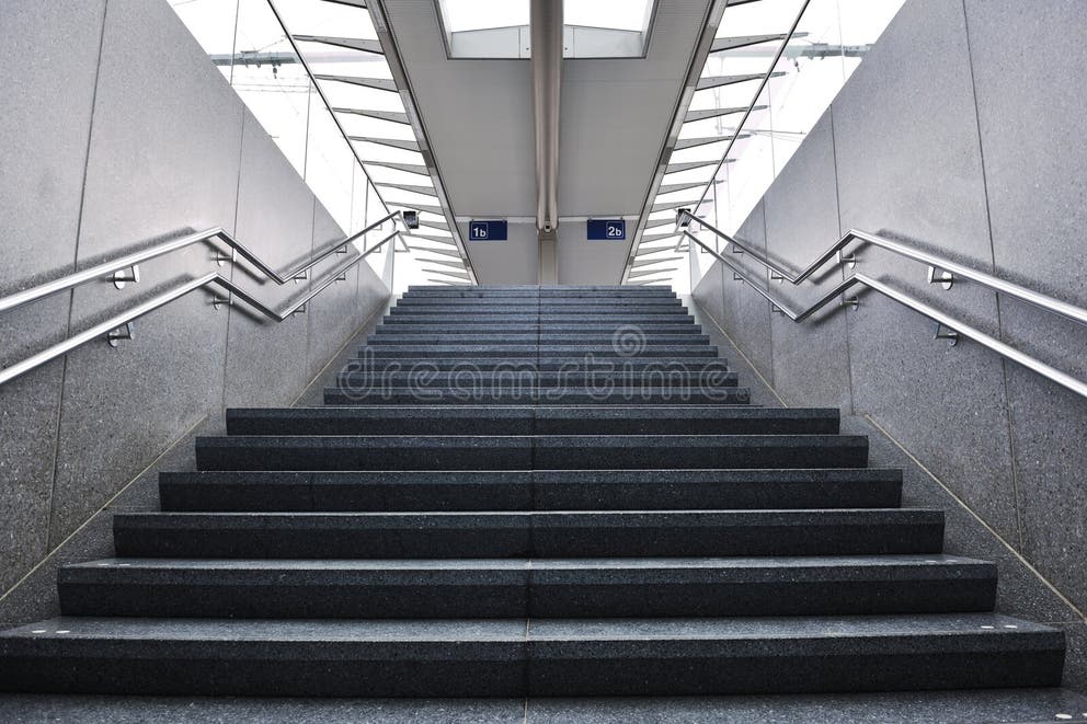 Stairs at train station stock image. Image of platform - 347225389