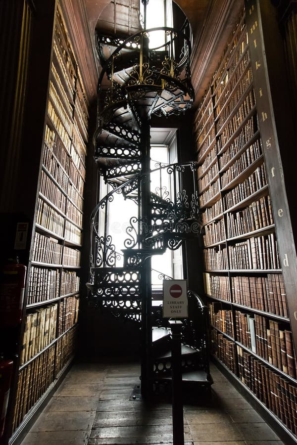 Spiral Staircase at Trinity College Library Editorial Stock Image ...