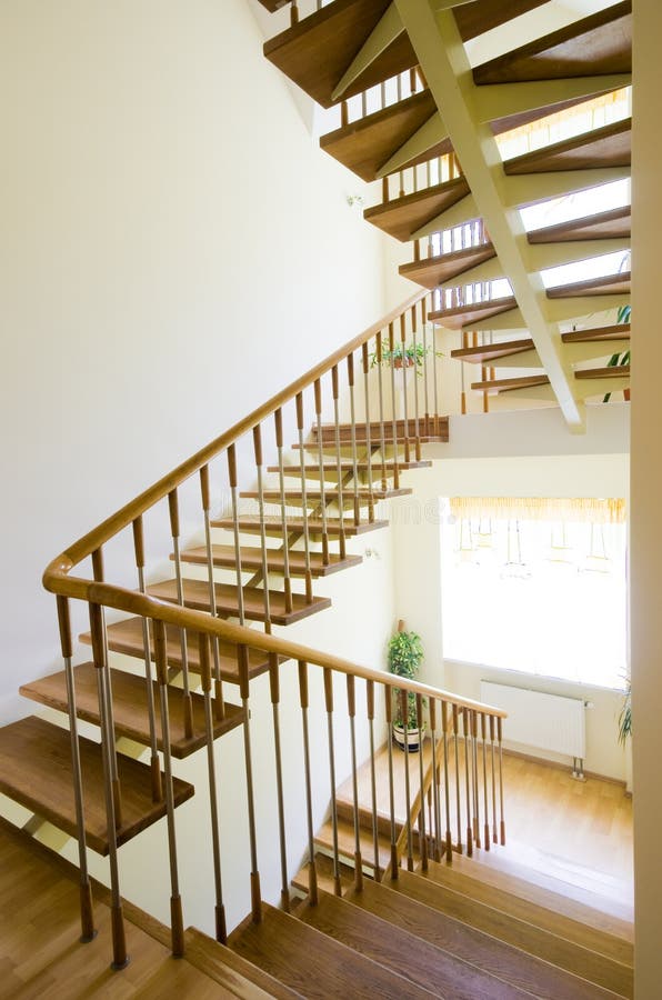 Basement and Stairs in House Stock Photo - Image of landing, hallway ...