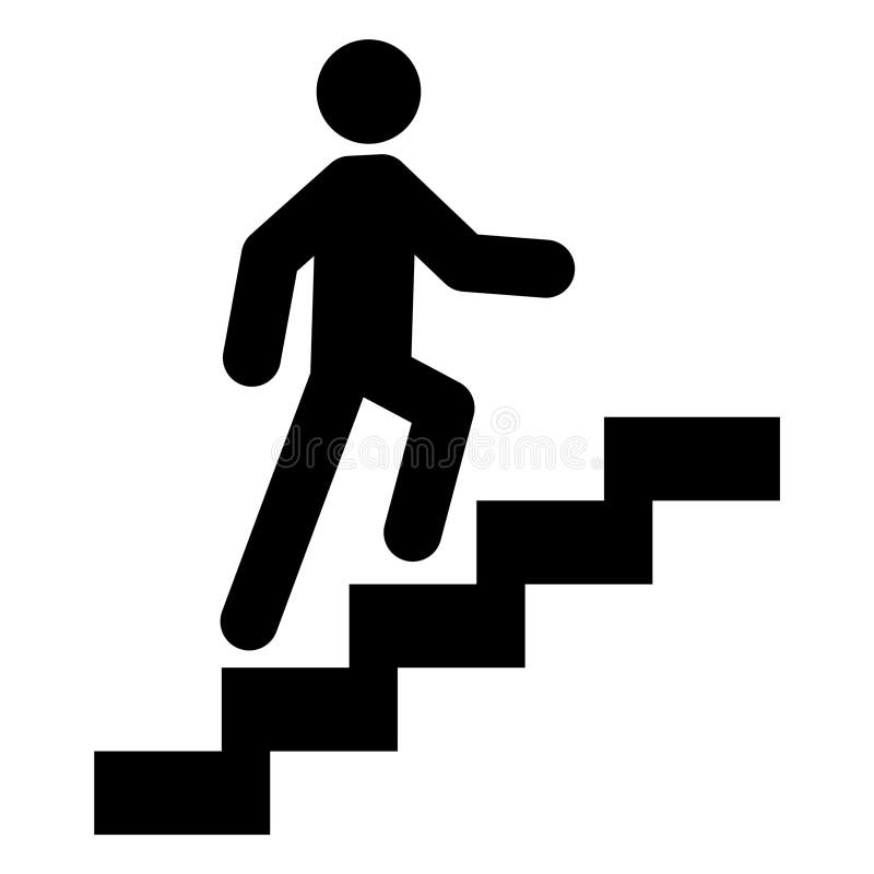Stairs Up Arrow Graph Sign Icon. Flat Web Walk Step Design Vector ...