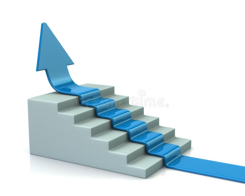 Stairs and up arrow stock illustration. Illustration of path - 64789005