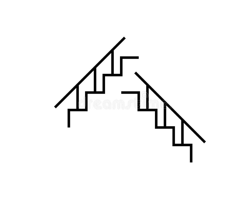 Stairs Up and Stairs Down Symbol Set. Stairs Icon Upward, Downward ...