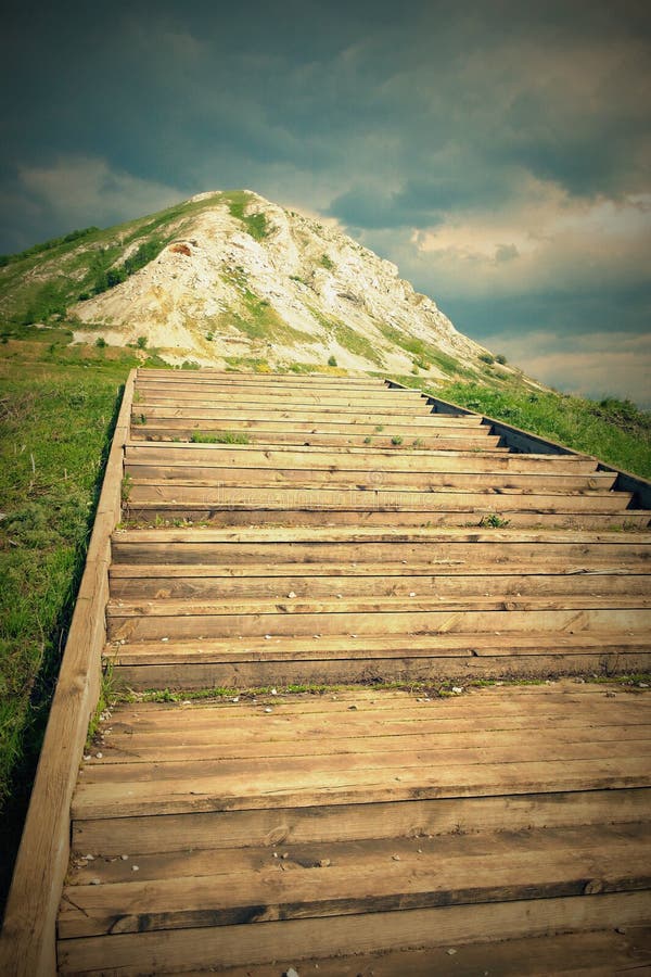 The stairs up the hill stock image. Image of staircase - 73807679