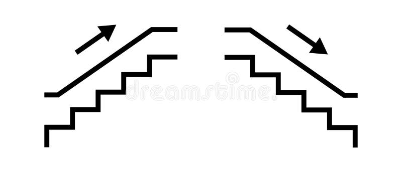 Stairs Vector Icon Set. Stairway Climb Up or Go Down Symbol Stock ...