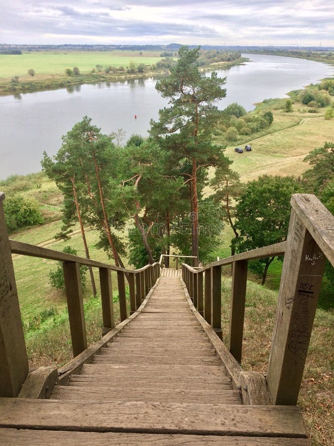Stairs stock photo. Image of hill, grass, view, river - 126311534