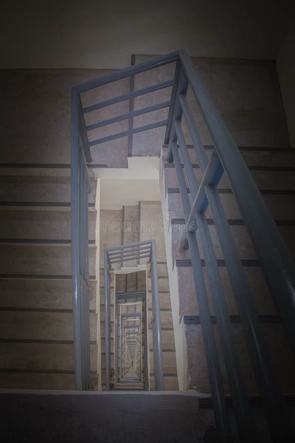 Stairs with Views from the Top Stock Photo - Image of inside, safety ...