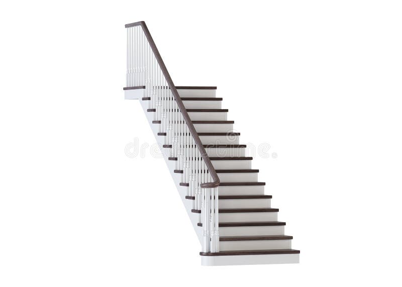Stairs on White Background. Stock Illustration - Illustration of hall ...