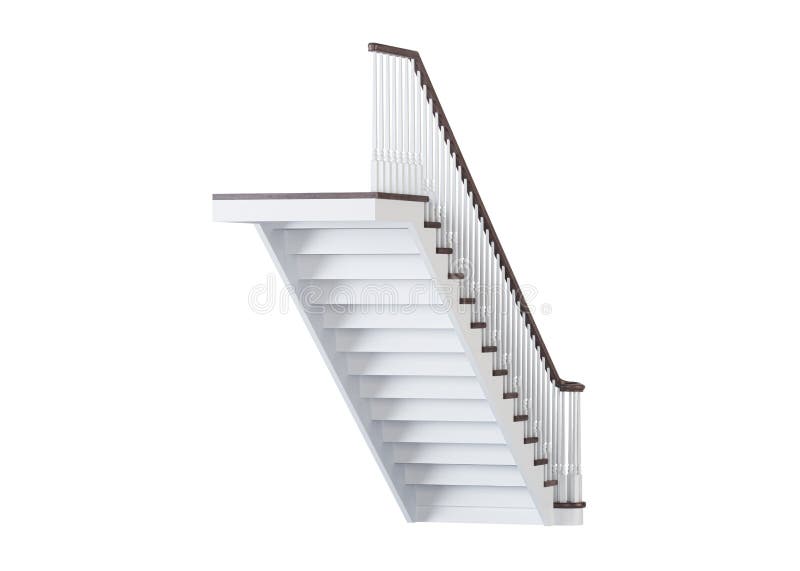 Stairs on White Background. Stock Illustration - Illustration of hall ...