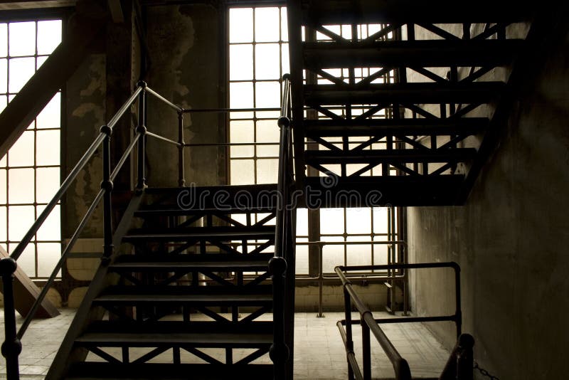 Stairs of the workshop stock image. Image of iron, downstairs - 3538797