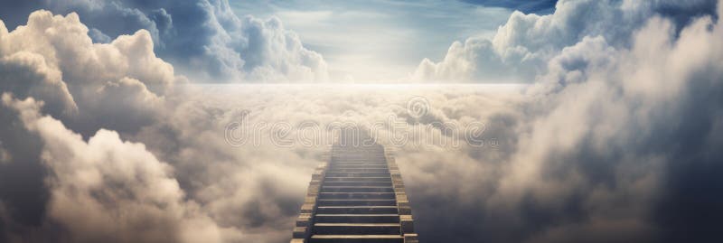 Stairway through the Clouds To the Heavenly Light. Stairway To Heaven ...