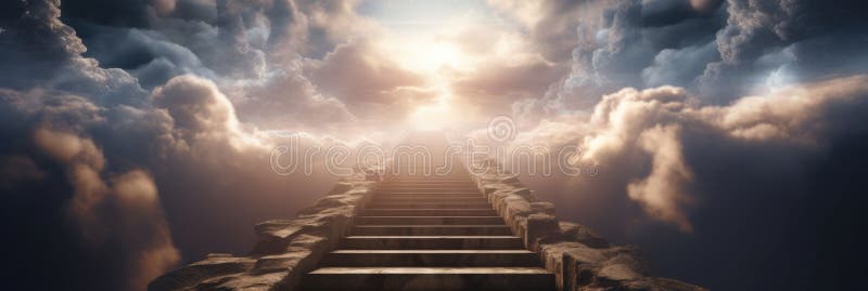 Stairway through the Clouds To the Heavenly Light. Stairway To Heaven ...