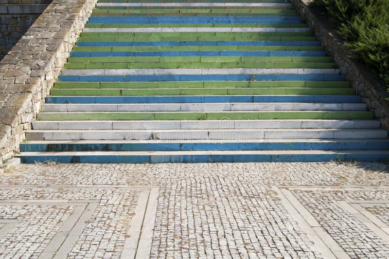 Stairway with Colorful Stairs Stock Image - Image of steps, garden ...