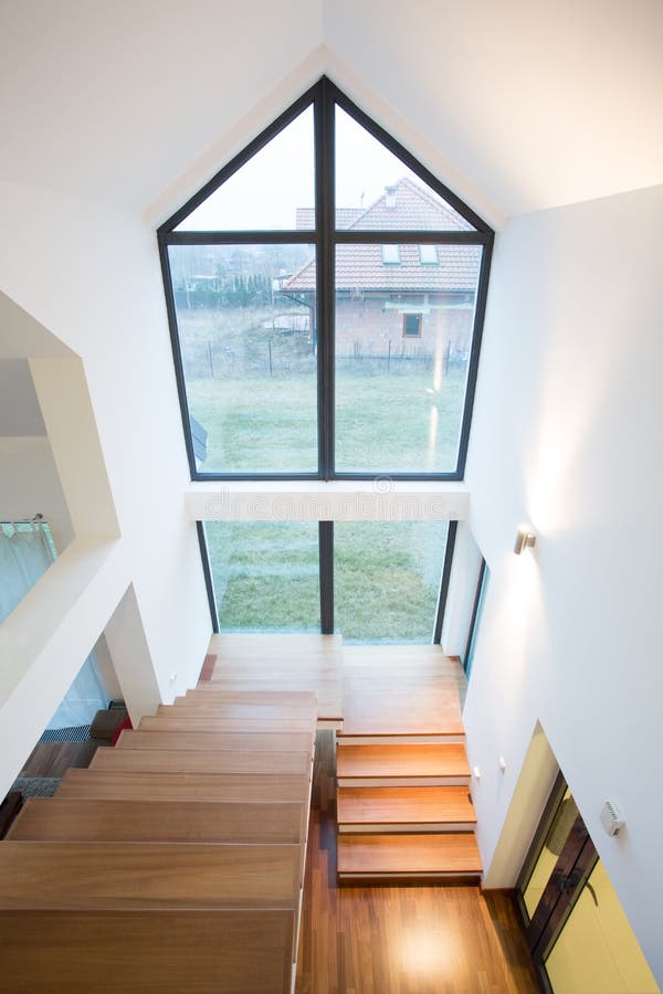 Stairway in detached house stock photo. Image of climbing - 48955226