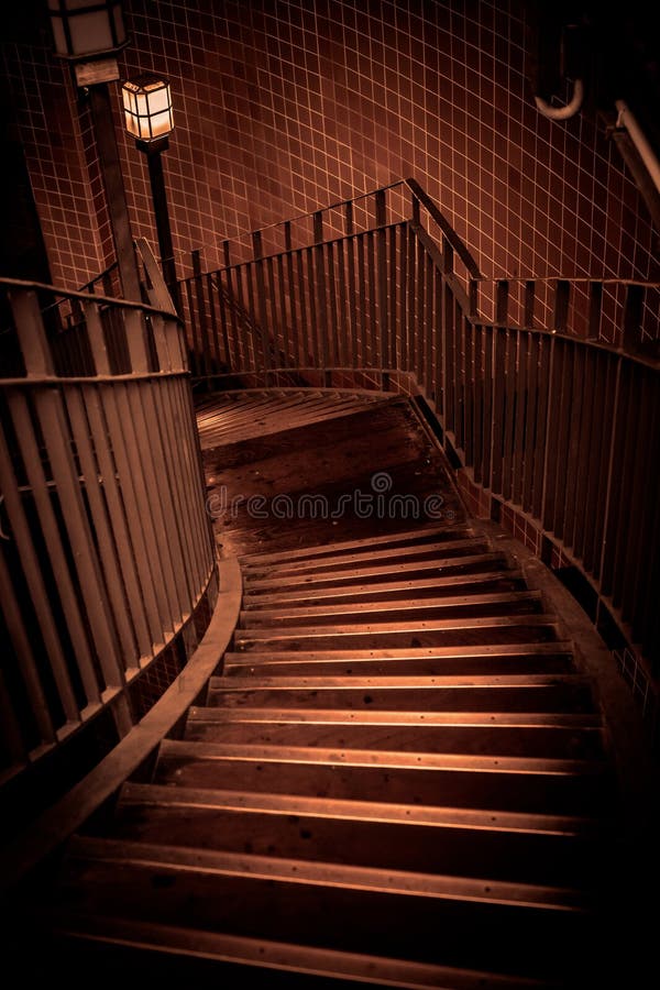 Stairway Going Down in a Building Stock Photo - Image of decoration ...