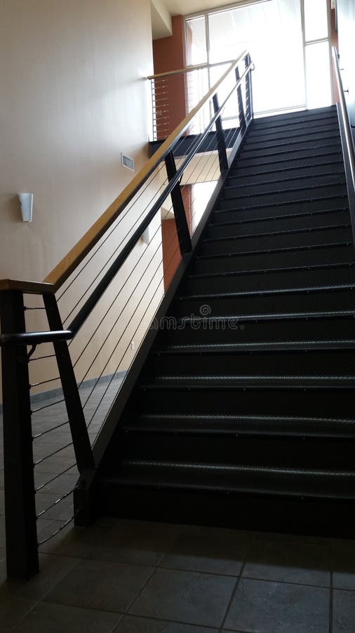 Stairway hall stock image. Image of twostory, hall, modern - 64376583