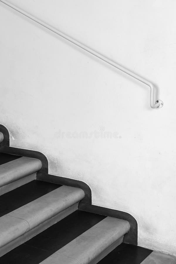 Stairway and a Handrail on a White Wall, Abstract Photo Stock Photo ...