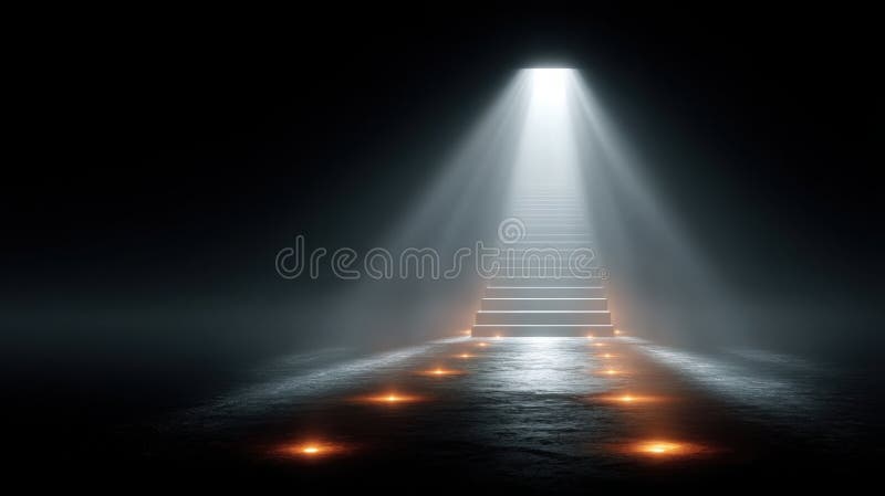 A Stairway Leading To a Bright Light Symbolizing Lighting the Path with ...